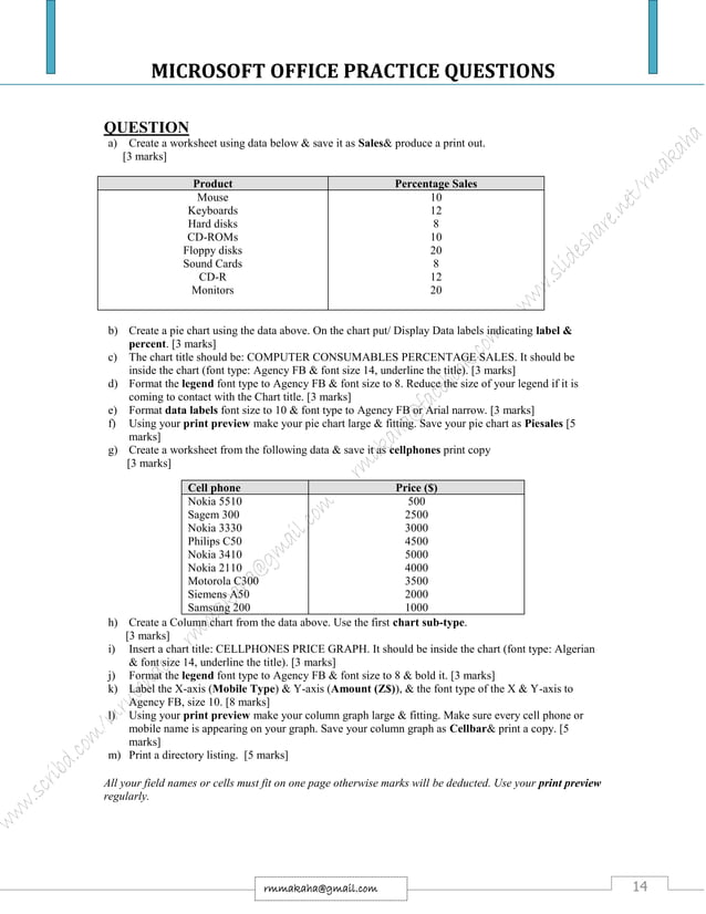 Microsoft Office: Practice Questions | PDF