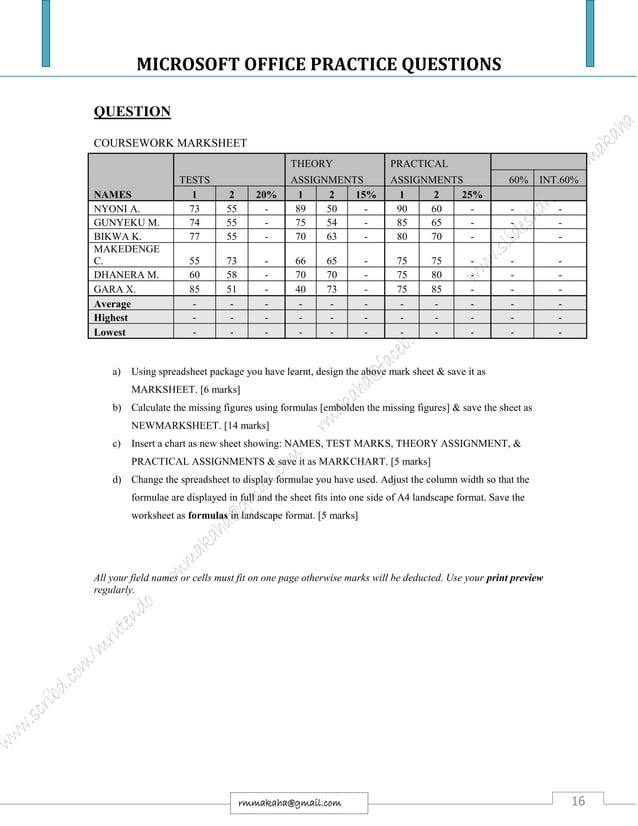 Microsoft Office: Practice Questions | PDF
