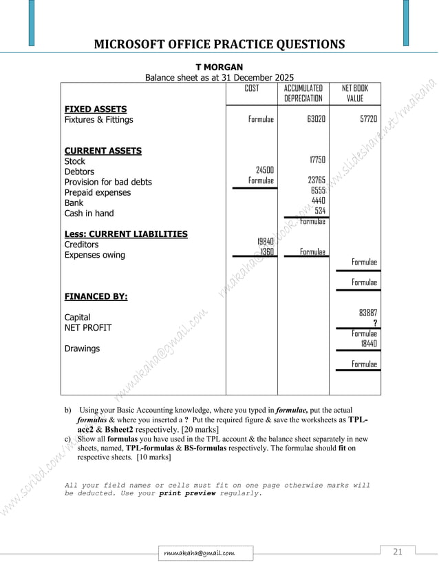 Microsoft Office: Practice Questions | PDF