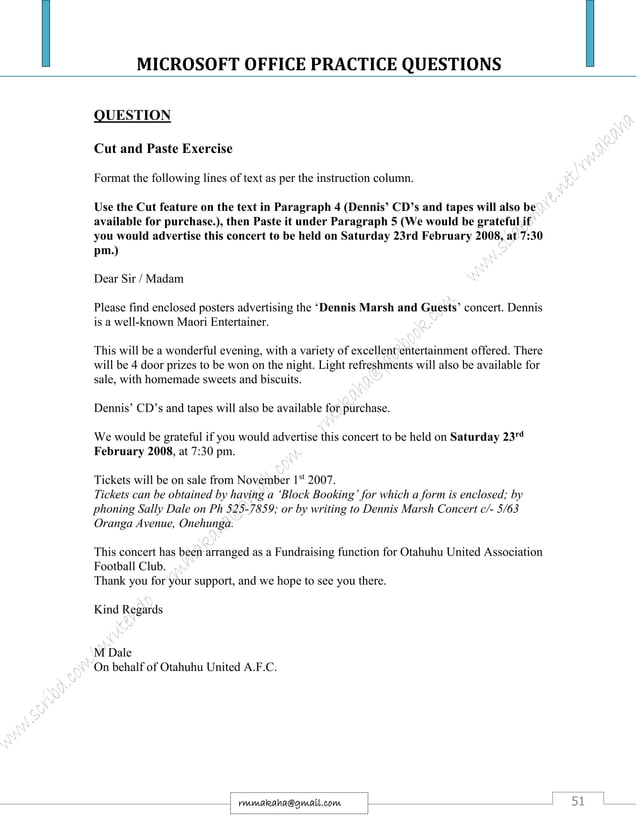 Microsoft Office: Practice Questions | PDF