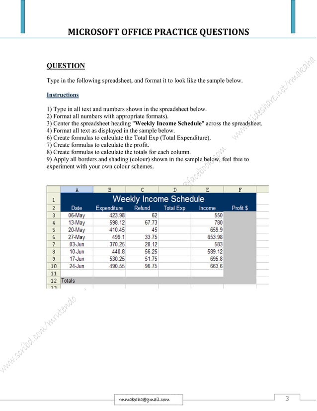 Microsoft Office: Practice Questions | PDF