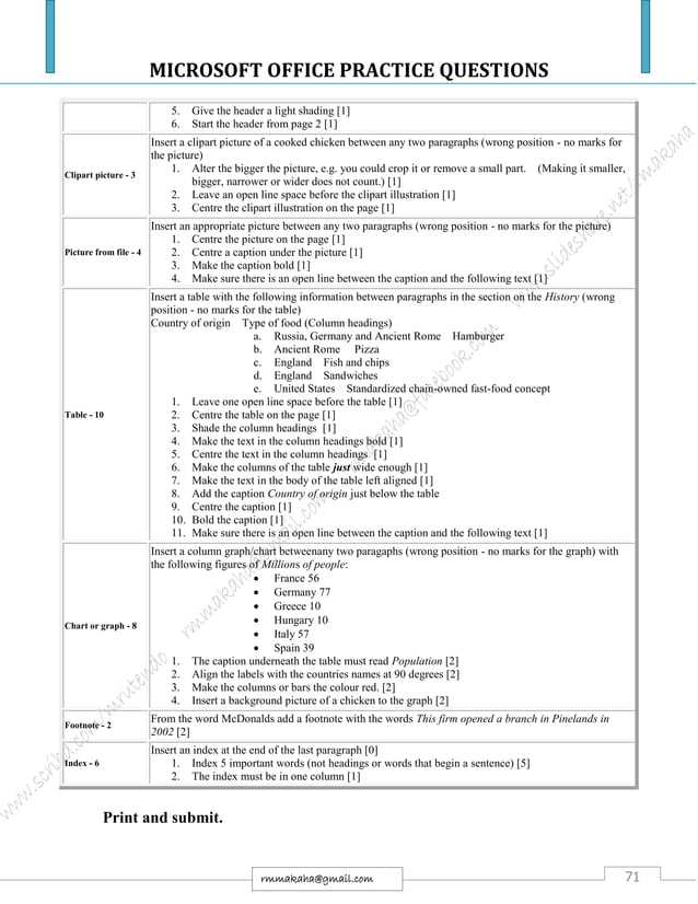 Microsoft Office: Practice Questions | PDF