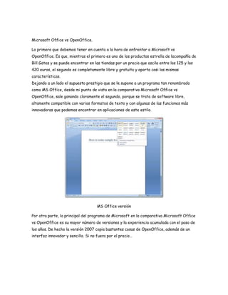 Microsoft office vs open office | DOCX