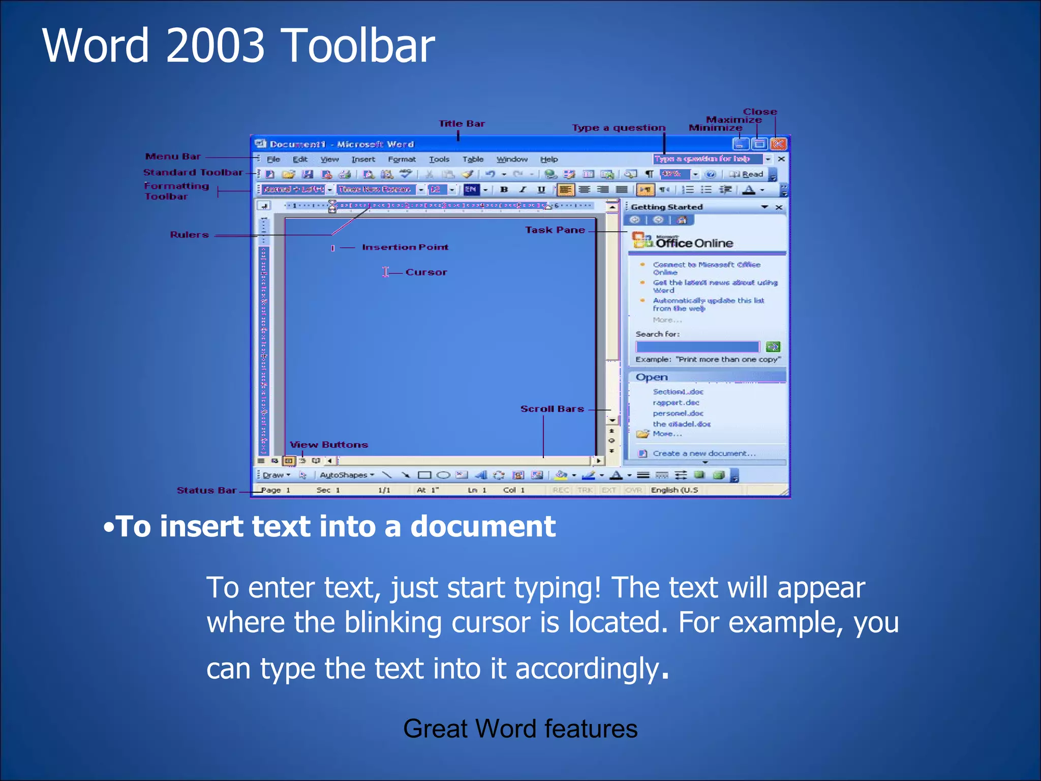 Microsoft® office word 2003 a | PPT