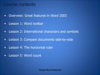Microsoft® office word 2003 a | PPT