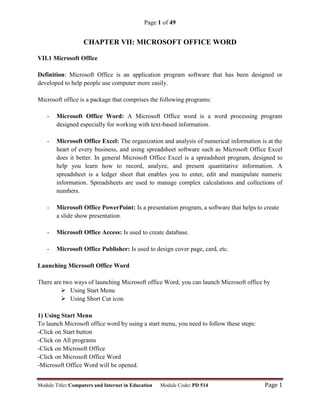 Microsoft office word (part iii) | PDF