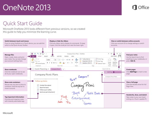 Microsoft OneNote 2013 Quickstart | PPT