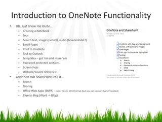 Microsoft OneNote in SharePoint | PPT