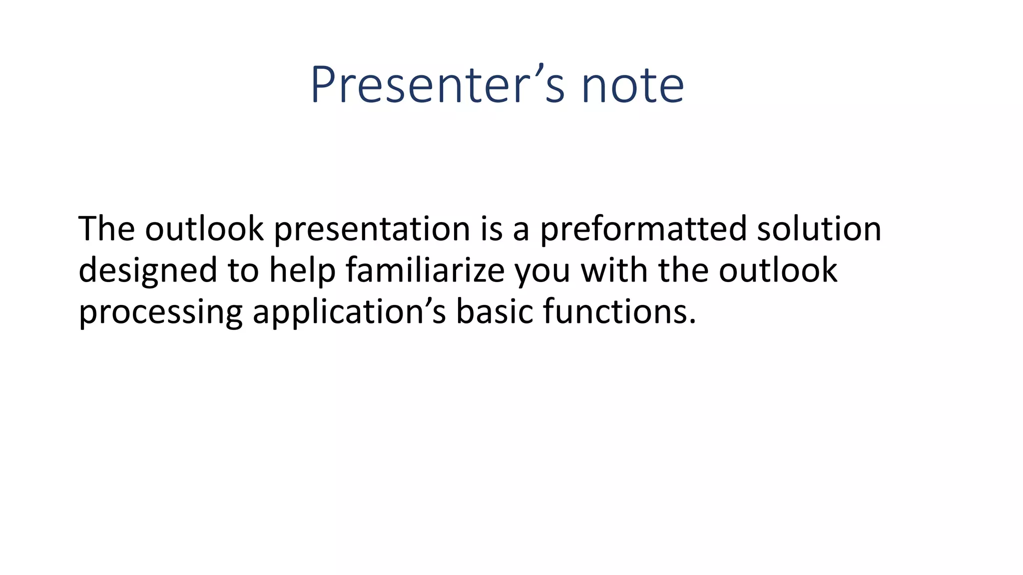 Microsoft outlook 2013 | PPTX