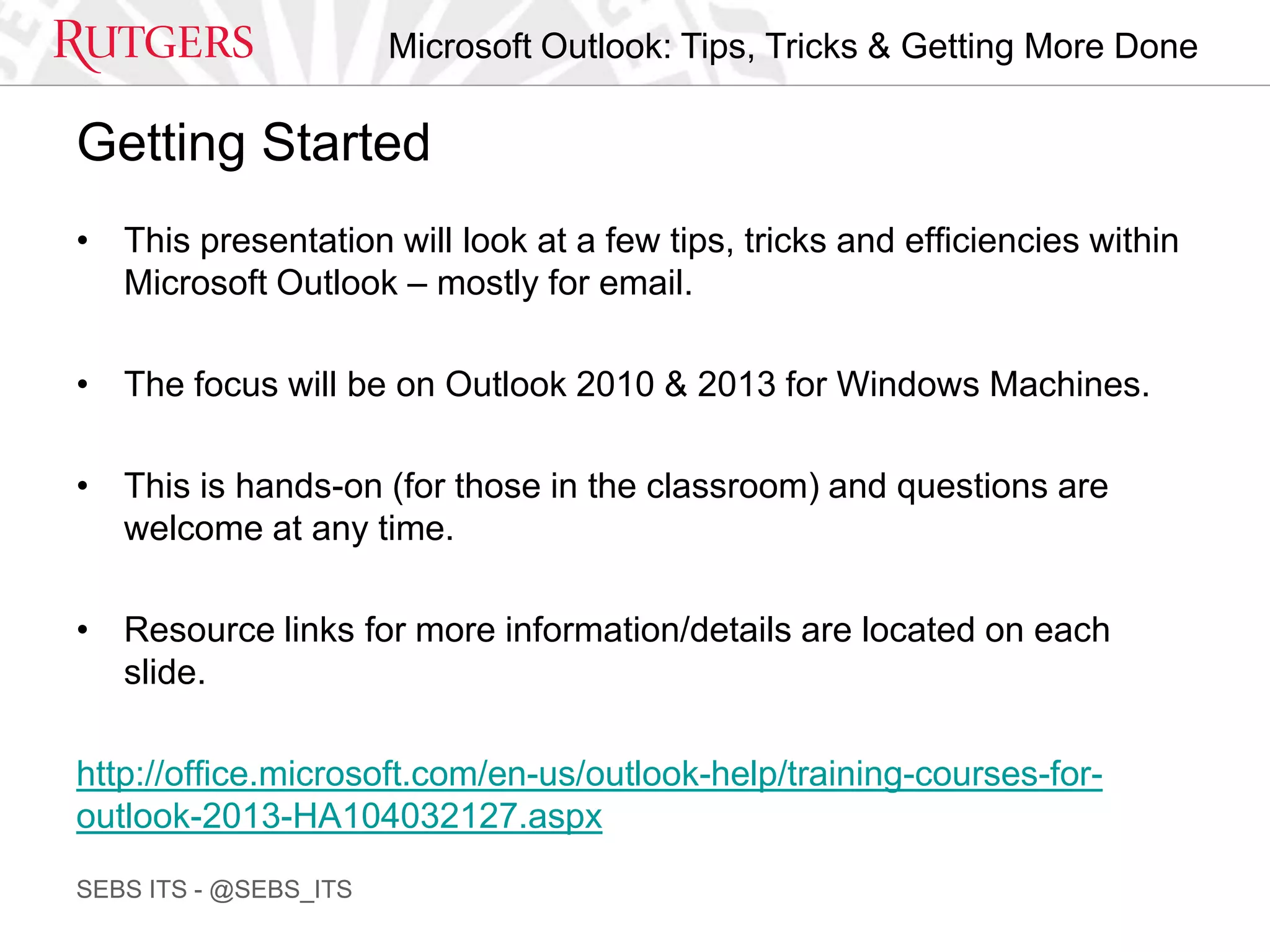 Microsoft Outlook Tips & Tricks | POTX