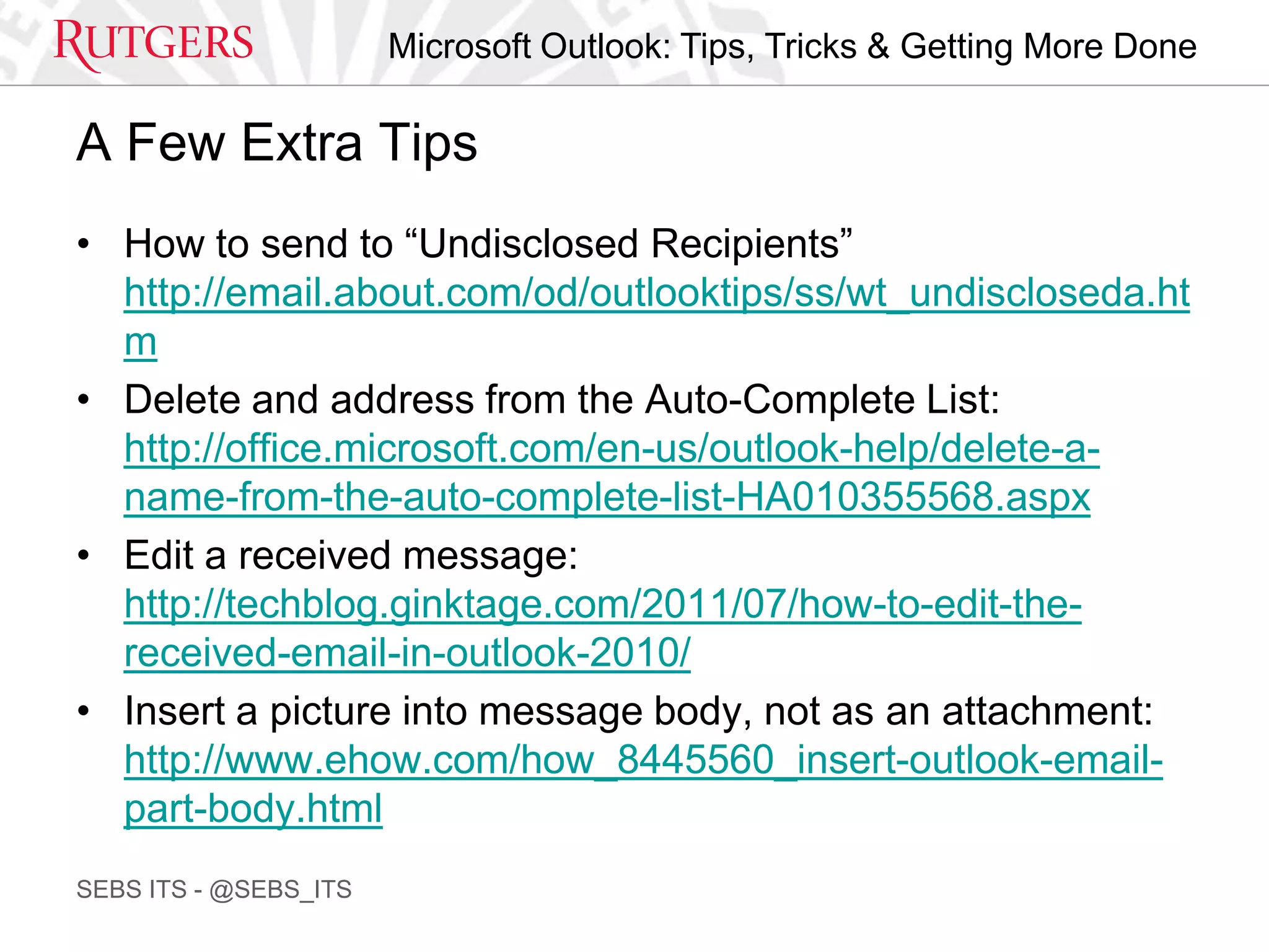 Microsoft Outlook Tips & Tricks | POTX