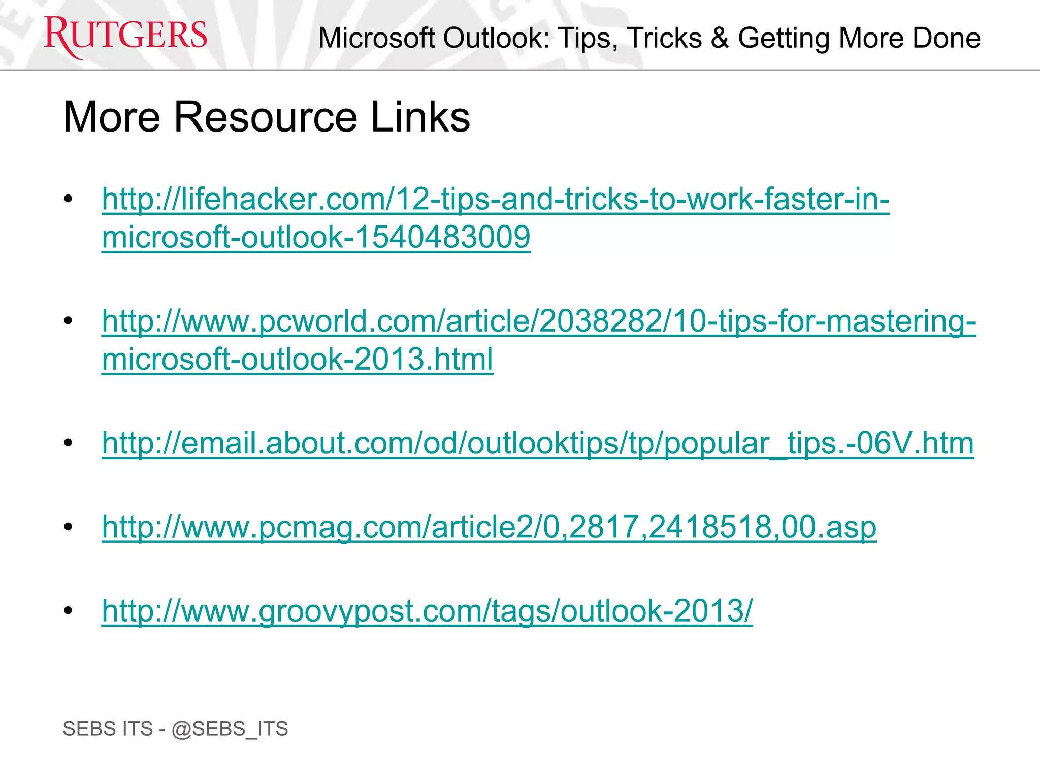 Microsoft Outlook Tips & Tricks | POTX