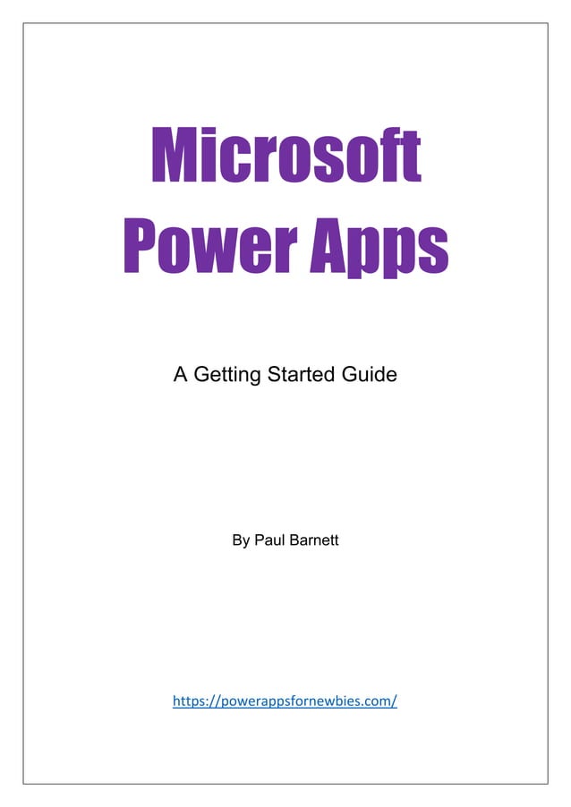 Microsoft Power Apps - A Getting Started Guide | PDF