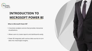 Introduction to Microsoft BI Consulting Services - Power BI Expertise | PPT
