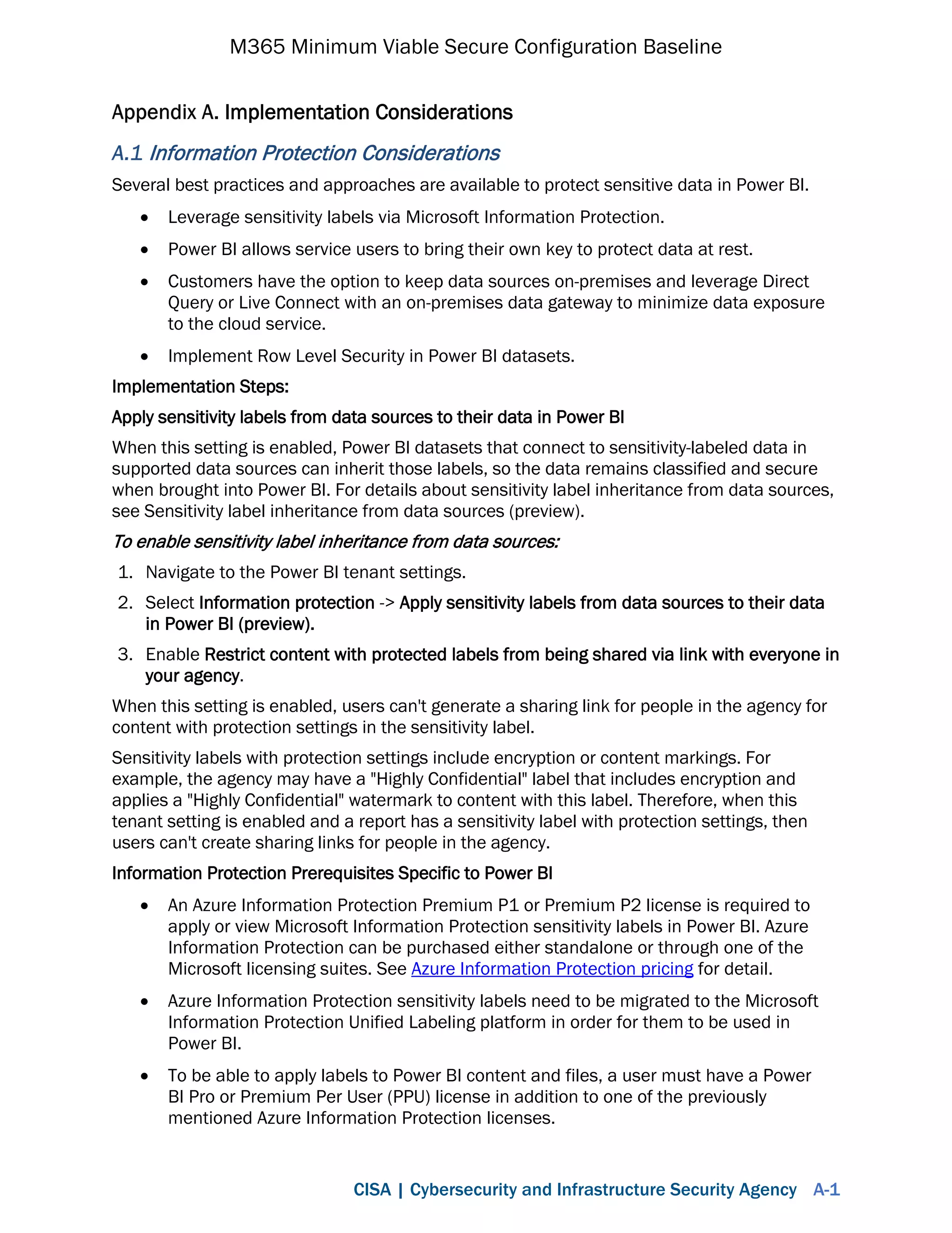 Microsoft Power BI M365 Minimum Viable SCB v0.1 | PDF