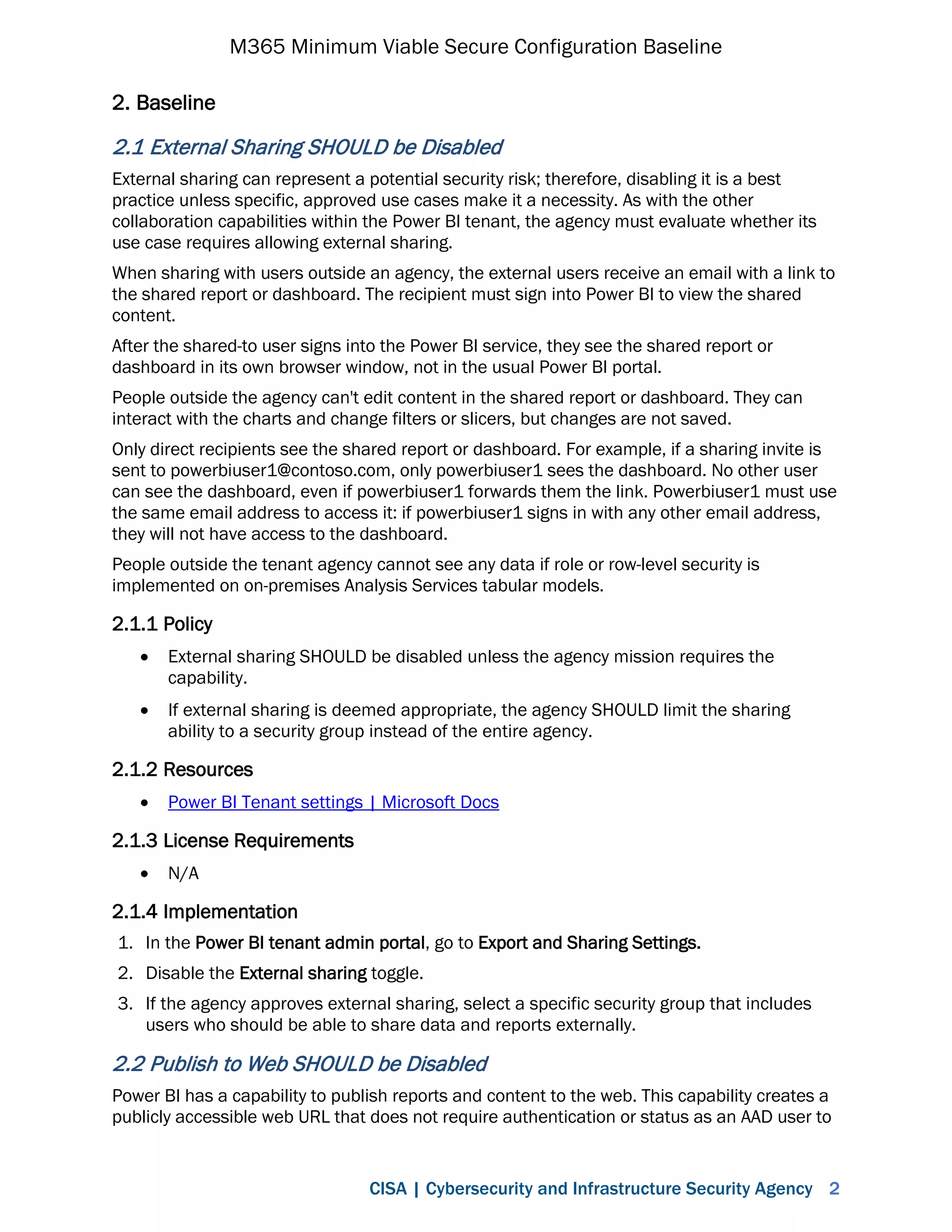 Microsoft Power BI M365 Minimum Viable SCB v0.1 | PDF