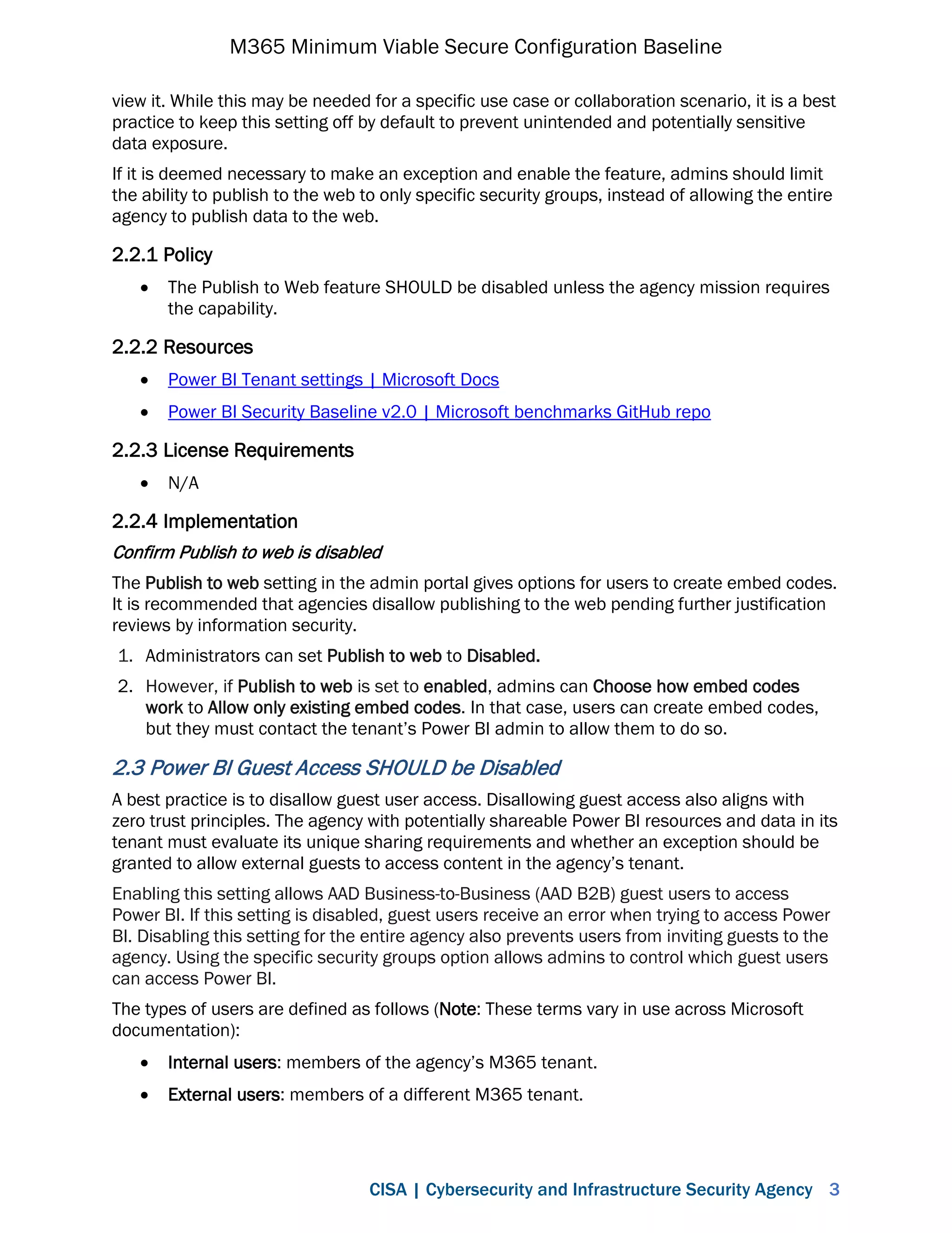Microsoft Power BI M365 Minimum Viable SCB v0.1 | PDF
