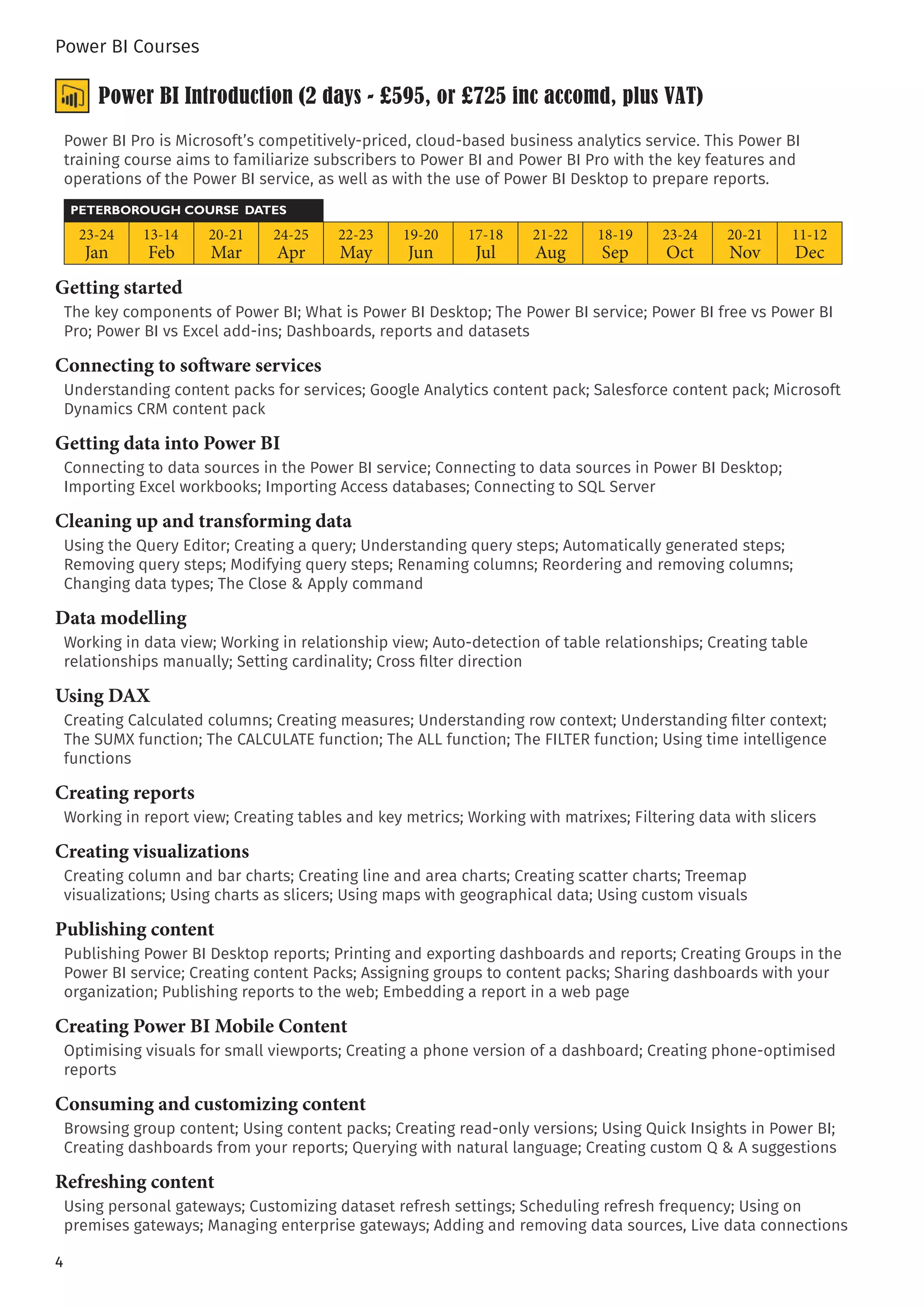 Microsoft power bi training courses | PDF