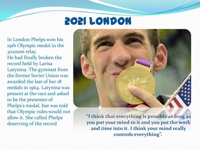 Presentation on Michael Phelps | PPTX | Swimming | Sports