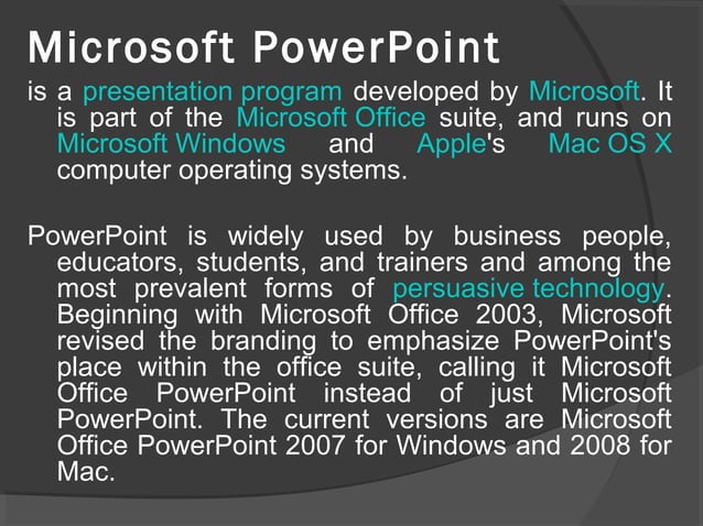 Microsoft power point | PPT