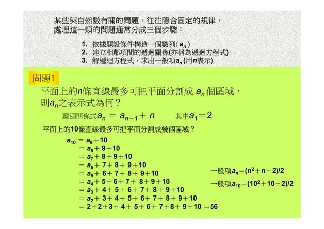 Microsoft power point 遞迴關係-切割平面 [相容模式] | PPT