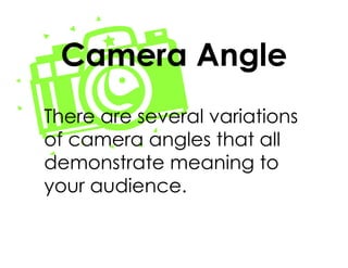 basic Camera Angles | PDF | Cameras and Camcorders | Consumer Electronics