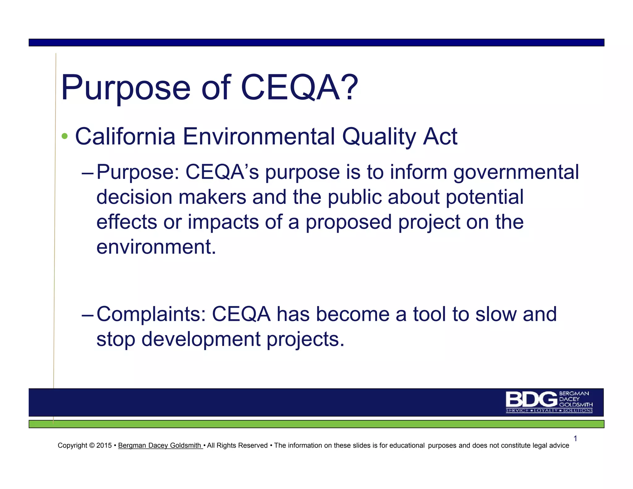 CEQA Compliance: Cost Effective Strategies | PPT