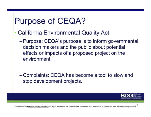 CEQA Compliance: Cost Effective Strategies | PPT