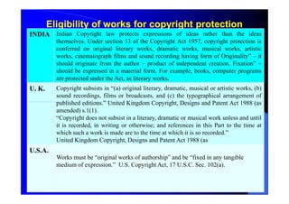 comparative study of the main features of copyright law in india usa ...