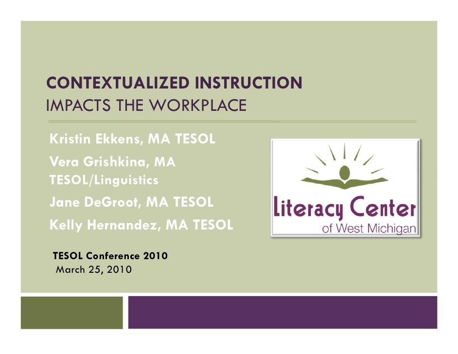 Contextualized Instruction Impacts The Workplace contextualized-instruction-impacts-the-workplace