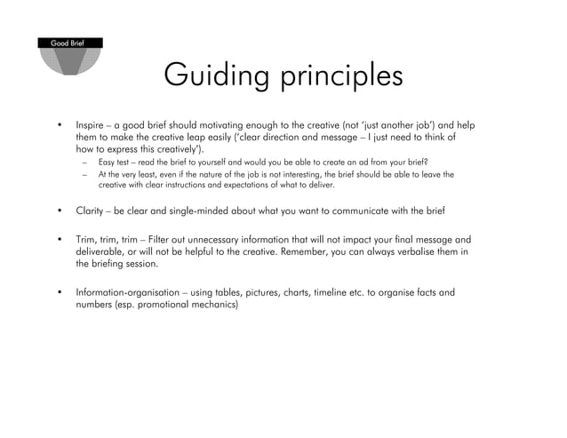 The Good Brief - a no-frills guide to writing creative briefs | PDF ...