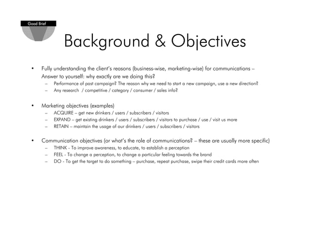 The Good Brief - a no-frills guide to writing creative briefs | PDF ...