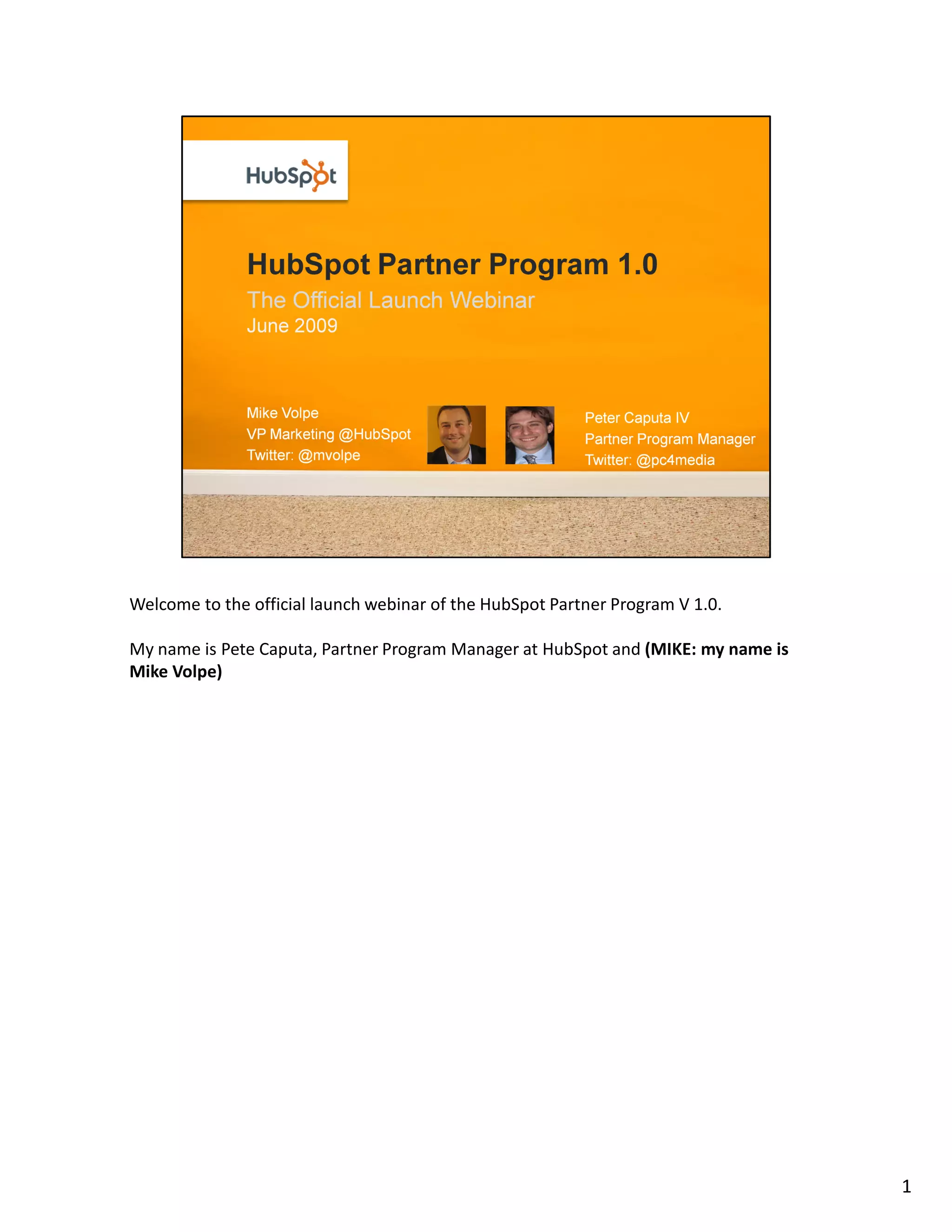 HubSpot Partner Program Launch Webinar | PDF | Web Conferencing ...