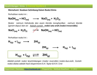 Microsoft power point kesetimbangan | PDF