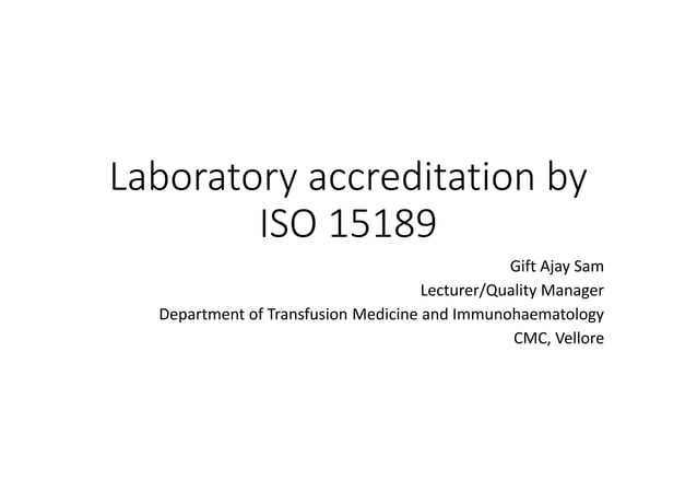Laboratory accreditation by iso 15189 | PDF