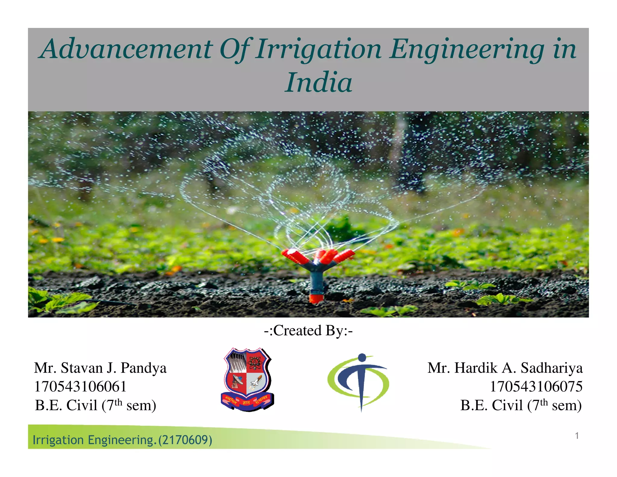 Advancement Of irrigation engineering in India | PDF