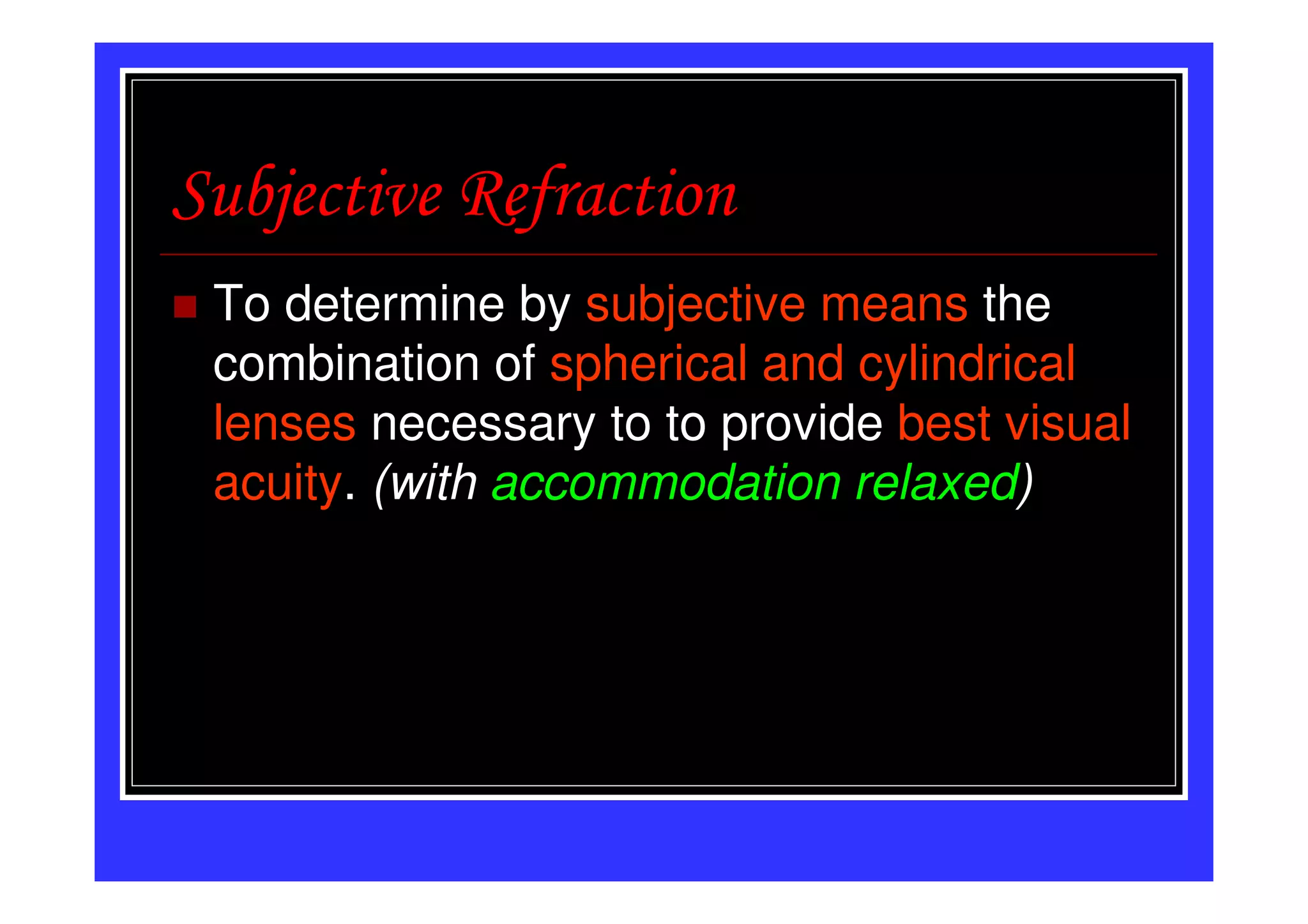 subjective refraction | PDF