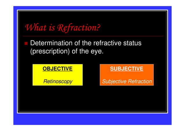 subjective refraction | PDF