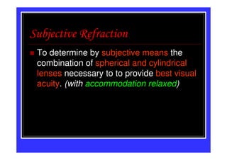 subjective refraction | PDF