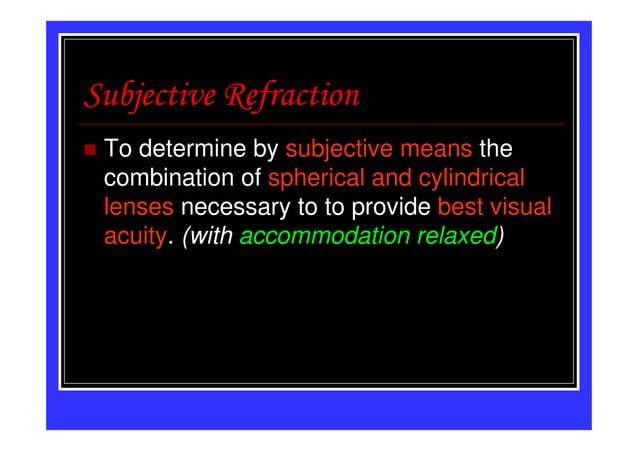 subjective refraction | PDF
