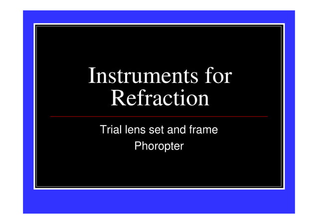 subjective refraction | PDF
