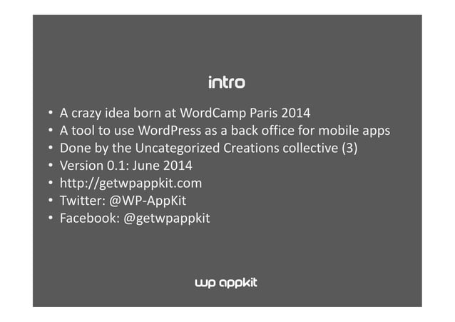 Building a mobile app connected to WordPress with WP-AppKit | PPT
