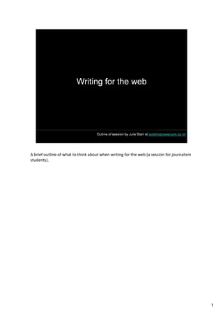 Writing for the Web (tips for journalism students) | PDF