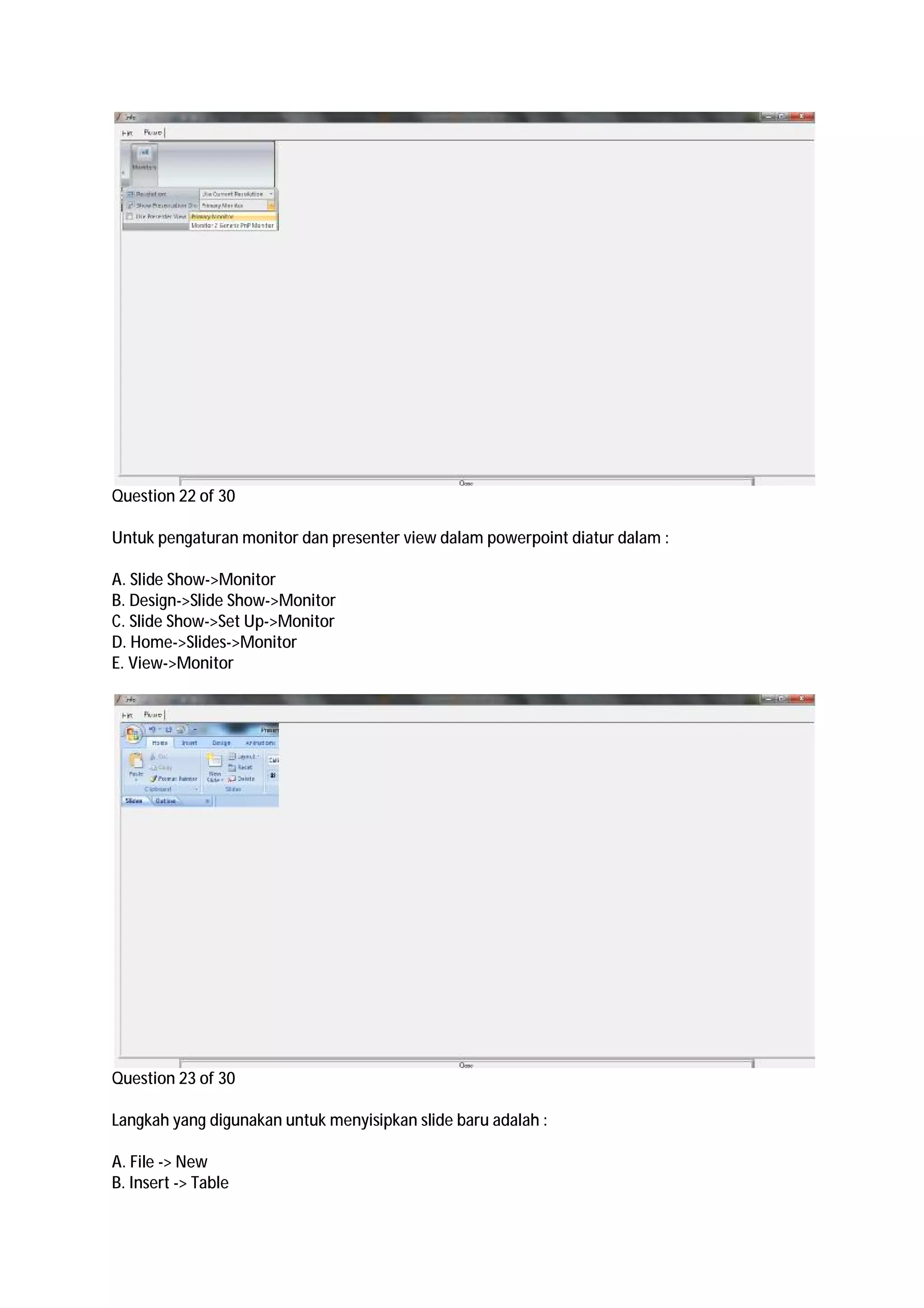 contoh ujian Microsoft powerpoint 2007 | PDF