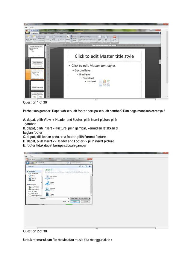 contoh ujian Microsoft powerpoint 2007 | PDF