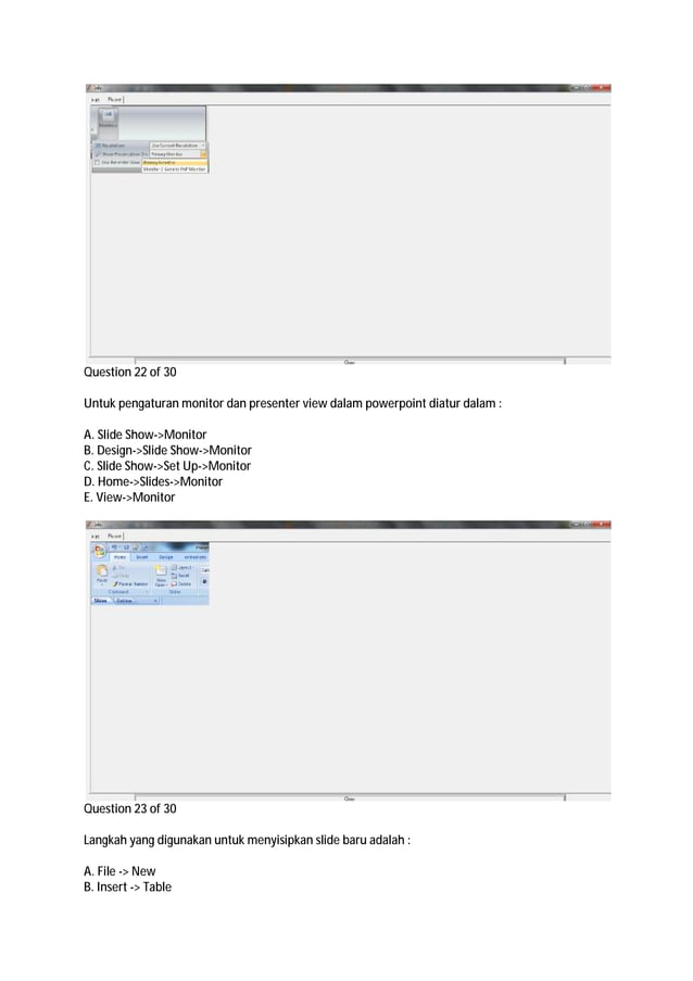 contoh ujian Microsoft powerpoint 2007 | PDF