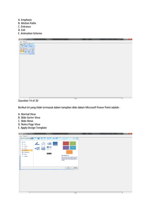 contoh ujian Microsoft powerpoint 2007 | PDF