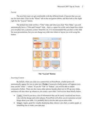 Microsoft PowerPoint 2007 Tips & Tricks | DOCX