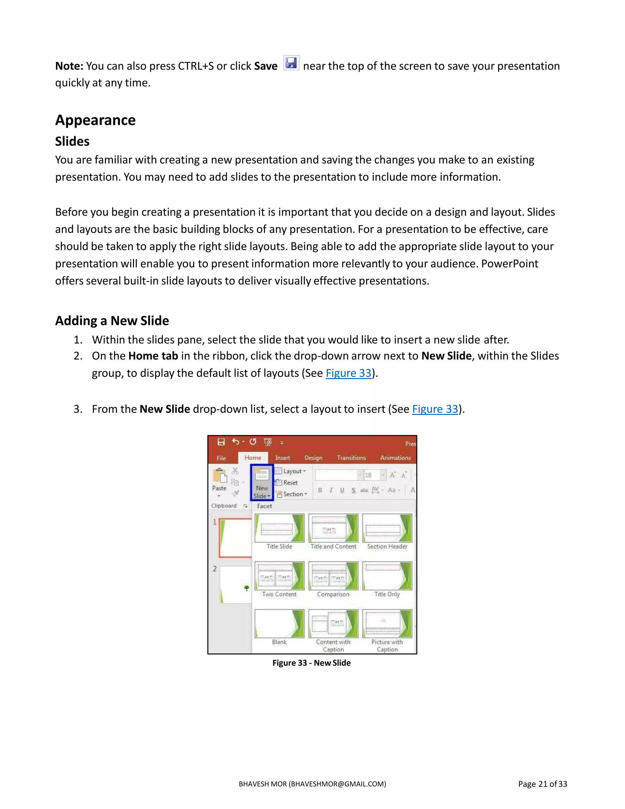 Microsoft power point basics 2016 by Bhavesh Mor | PDF