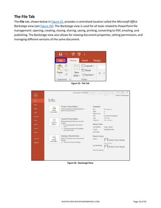 Microsoft power point basics 2016 by Bhavesh Mor | PDF